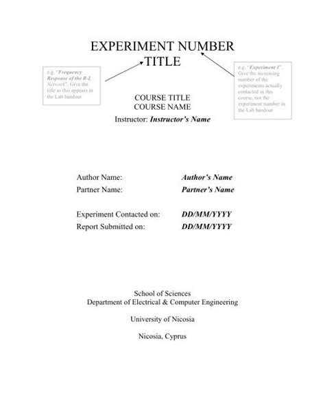 Engineering Lab Report Template File Format University Of Nicosia