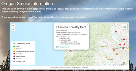 Oregon Air Quality Map Wildfire Safety Smoke Forecast And Evacuation