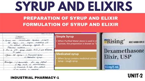 Syrup Formulation Of Syrup Elixir Formulation And Manufacturing