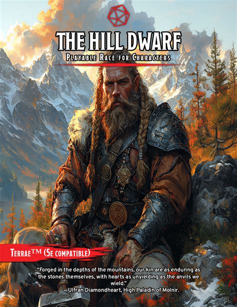 Playable Race The Hill Dwarf Terra Rpg 5e Alternative Playable