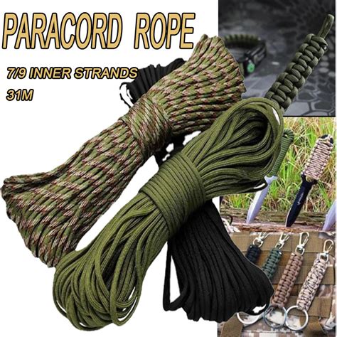 31m Paracord Rope Hiking 9 Strands Parachute Cord Camping Rope Tactical
