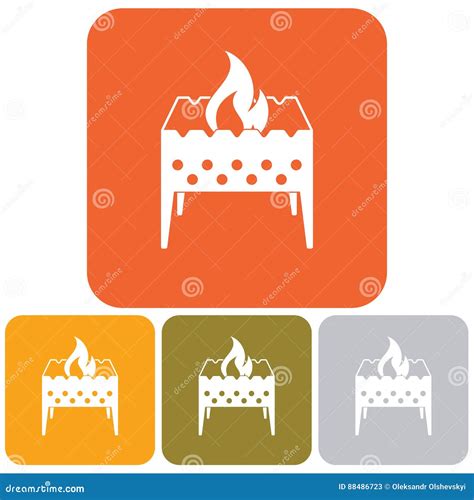 Camping Brazier Icon Stock Vector Illustration Of Holiday 88486723