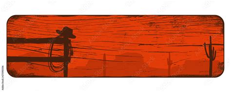 Wild West Landscape Background Cowboy Banner Vector Illustration