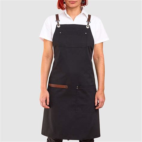 Personalized Unisex Aprons For Bartenders Professional Canvas Apron With Leather Straps Chef