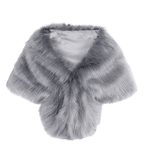 Lolmot Shawls And Wraps For Weddings Faux Fur Shawl Bridal Fur Stoles
