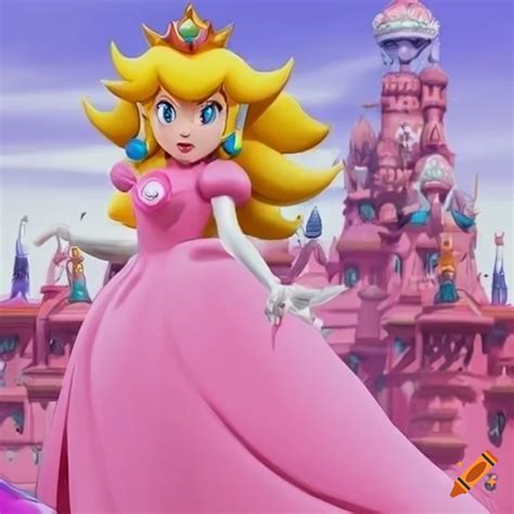 Princess Peach And Link Posing In Pink Silk Ballgowns On Craiyon