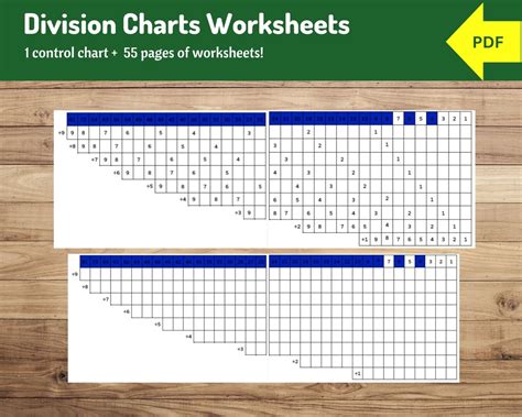 Montessori Division Charts Division Worksheets And Control 55