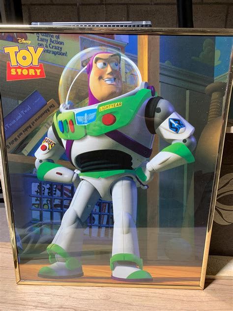 Vintage Toy Story Poster Buzz Lightyear Disney Framed 40x50 Cm