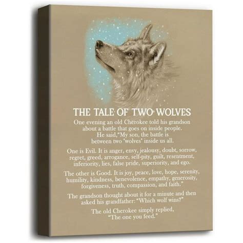 Axxposters Wolf Poster The Tale Of Two Wolves Canvas Wall Art