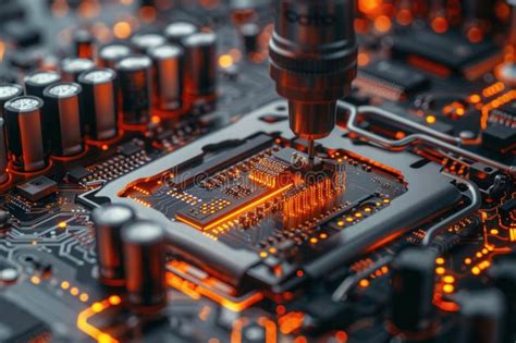 Close Up View Of A Computer Motherboard Stock Image Image Of Detail Engineering 312748359