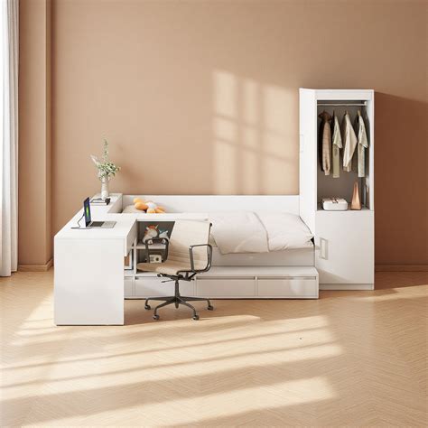 Isabelle And Max™ Full Size Wooden Platform Bed With 6 Drawers Shelves