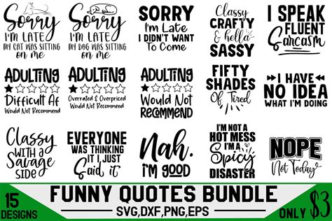 Funny Quotes Design Bundle Graphic By Samira777 · Creative Fabrica