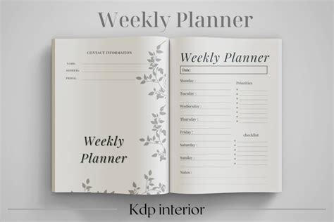Weekly Planner Kdp Interior
