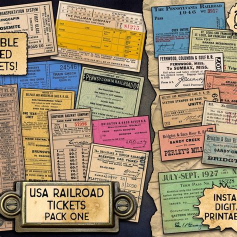 Old Train Tickets Etsy
