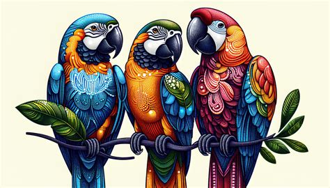 Cute Pointillism Style Parrots With Vibr Graphic By Creativeguru