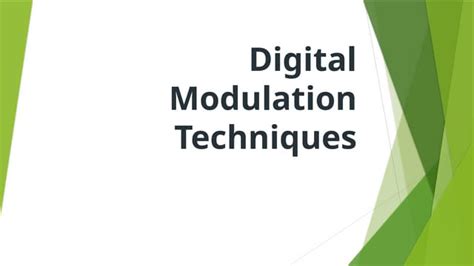 Digital Modulation Techniques Pptx