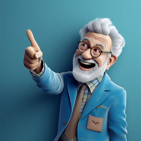 Premium Photo 3d Cartoonist Photo Beautiful Happy Old Aged Man