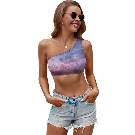 One Shoulder Crop Top Womens One Shoulder Crop Top Id D7156409