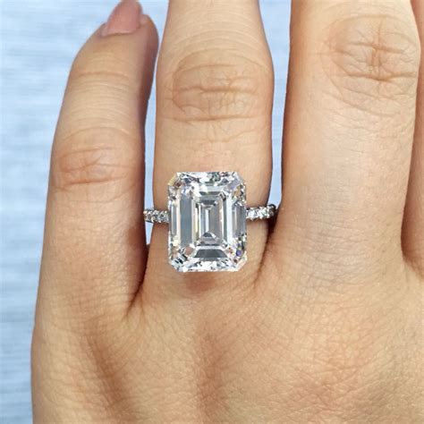 Spectacular Rectangle Cut Diamond Engagement Ring Rings Band