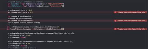 Variable Used Within Its Own Initial Value Error When Importing Multiple Entities Into