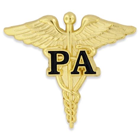 Pinmarts Physician Assistant Black Pa Gold Caduceus Lapel Pin