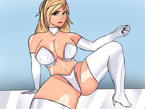 Rule 34 Blonde Hair Blue Eyes Breasts Emma Frost Huge Breasts Looking