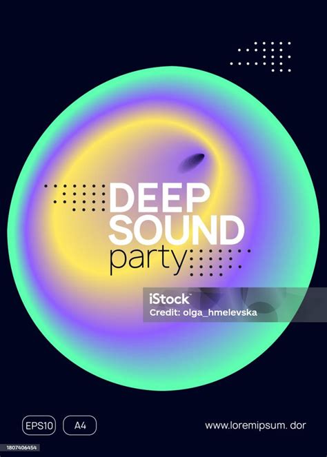 디스코 플라이어 네온과 밤문화 개념 재즈 아트 브로셔 매거진 모양을 위한 동적 패턴 현대 트랜스 포스터입니다 레인보우 디스코 플라이어 Dj에 대한 스톡 벡터 아트 및 기타