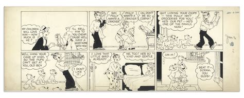 Lot Detail Chic Young Hand Drawn Blondie Sunday Comic Strip From