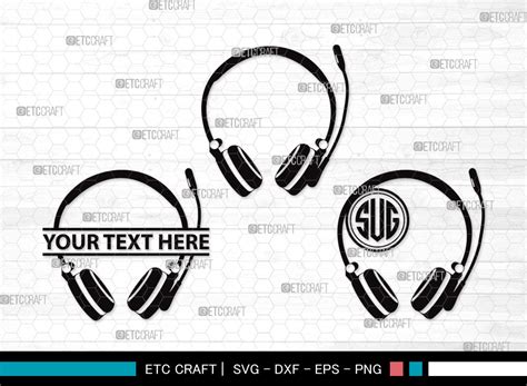 Headphone Monogram Svg Audio Headset Graphic By Pixel Elites