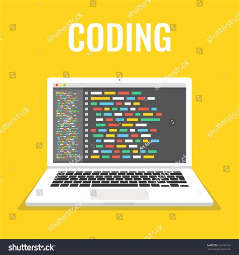programming web development concept code on stock vector royalty free