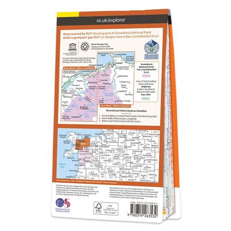 Os Map Of Snowdon Explorer Ol17 Map Ordnance Survey Shop
