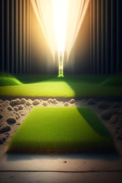 Premium Ai Image Fresh Grass Grows A Narrow Gap In Concrete