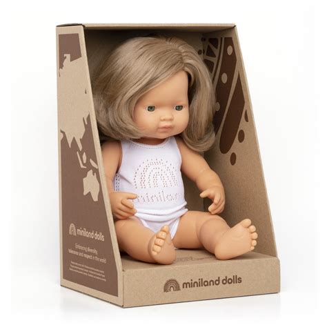Europejka Ciemny Blond Włosy 38 Cm Lalka Dziewczynka Blond Włosy