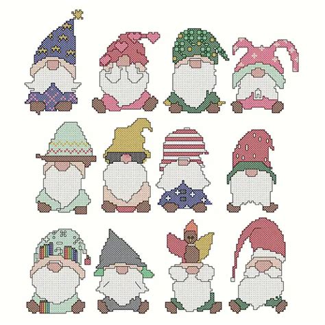 Free Gnome Counted Cross Stitch Patterns Library Craft With Cartwright