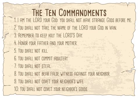 10 Commandments Kjv Printable