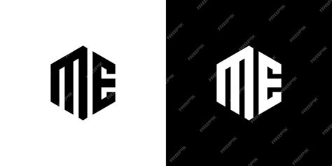 Premium Vector Letter M E Polygon Hexagonal Minimal Logo Design On