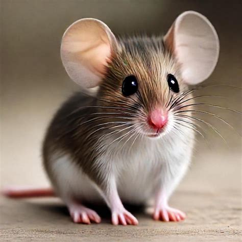 A Mouse With A Pink Nose And A Pink Nose Premium Ai Generated Image