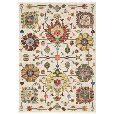 Averley Home Lavista Ivorymulti Colored 7 Ft X 10 Ft Traditional