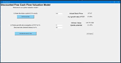 GitHub Nycoschlr DCF Model Python Python Our GUI Helps The User To Value Company It Uses