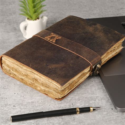 Handcrafted Rustic Brown Vintage Leather Journal With Lock 200 Pages