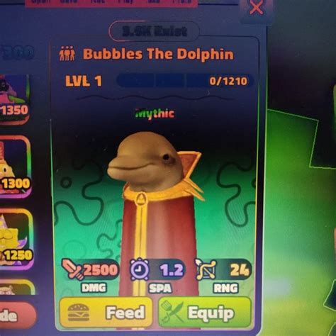 New Bubbles The Dolphin Spongebob Tower Defense Sbtd £9 03 Picclick Uk