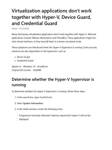 Disable Hyper V To Run Virtualization Software Windows Client Microsoft Learn Pdf Hyper