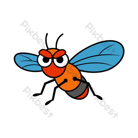 Angry Fly Bug Vector Illustration Cartoon Insect Character Png Images