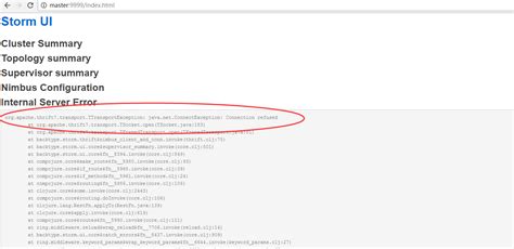 访问storm Ui界面，出现org Apache Thrift7 Transport Ttransportexception Connectexception