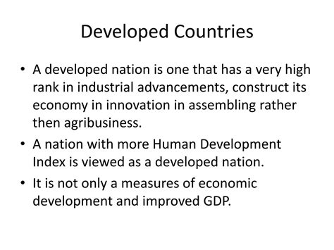 Difference Between Developed And Developing Countries Pptx
