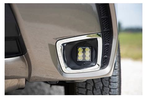Square Cree Led Fog Lights 2 Flood Beam Kit Rough Country Black Series