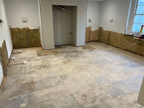 Neglected Flagstone Kitchen Floor Restored In Fareham Tile Doctor Hampshire