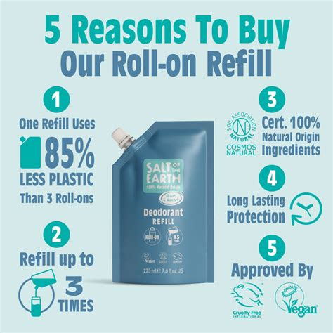 Salt Of The Earth Ocean And Coconut Roll On Refill Pouch 225 Ml