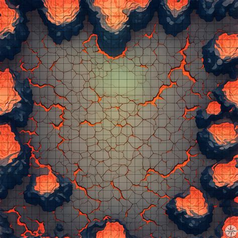 Cracked Volcano Arena Battlemap Ttrpg Map For Dandd And Roll20
