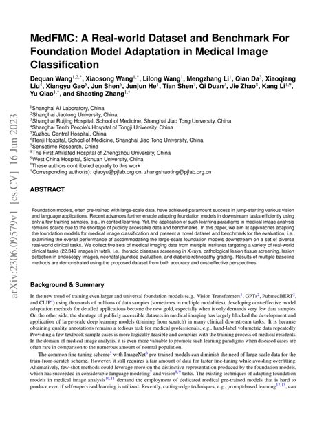 Pdf Medfmc A Real World Dataset And Benchmark For Foundation Model